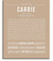 Carrie Personalized Name Meaning Art Prints – Name Stories
