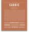 Carrie | Name Art Print – Name Stories