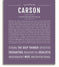 Carson (female) | Name Art Print – Name Stories