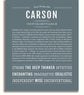 Carson Personalized Name Meaning Art Prints – Name Stories