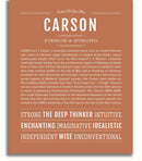 Carson Personalized Name Meaning Art Prints – Name Stories