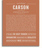 Carson Personalized Name Meaning Art Prints – Name Stories