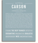 Carson Personalized Name Meaning Art Prints – Name Stories