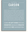 Carson Personalized Name Meaning Art Prints – Name Stories