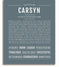 Carsyn Personalized Name Meaning Art Prints – Name Stories