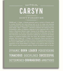 Carsyn | Name Art Print – Name Stories