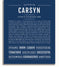 Carsyn Personalized Name Meaning Art Prints – Name Stories