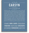 Carsyn Personalized Name Meaning Art Prints – Name Stories
