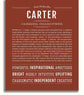 Carter Personalized Name Meaning Art Prints – Name Stories