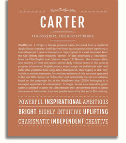 Carter (female) | Name Art Print – Name Stories