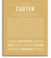 Carter Personalized Name Meaning Art Prints – Name Stories