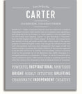 Carter Personalized Name Meaning Art Prints – Name Stories