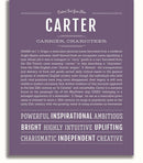 Carter (male) | Name Art Print – Name Stories