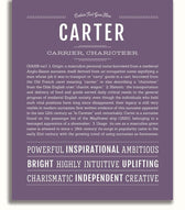 Carter (male) | Name Art Print – Name Stories