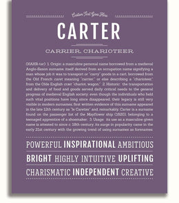 Carter (male) | Name Art Print – Name Stories