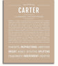 Carter Personalized Name Meaning Art Prints – Name Stories