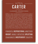 Carter Personalized Name Meaning Art Prints – Name Stories