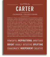 Carter (male) | Name Art Print – Name Stories