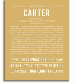 Carter (male) | Name Art Print – Name Stories