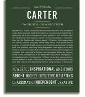 Carter (male) | Name Art Print – Name Stories