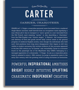 Carter (male) | Name Art Print – Name Stories