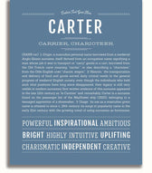 Carter Personalized Name Meaning Art Prints – Name Stories
