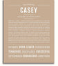 Casey Personalized Name Meaning Art Prints – Name Stories