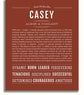 Casey Personalized Name Meaning Art Prints – Name Stories
