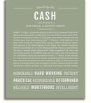 Cash Personalized Name Meaning Art Prints – Name Stories