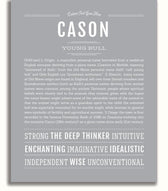 Cason Personalized Name Meaning Art Prints – Name Stories