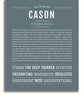 Cason Personalized Name Meaning Art Prints – Name Stories