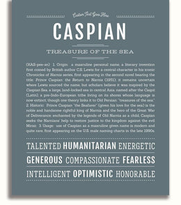 Caspian | Name Art Print – Name Stories