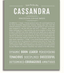 Cassandra Personalized Name Meaning Art Prints – Name Stories