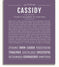 Cassidy Personalized Name Meaning Art Prints – Name Stories