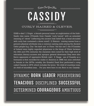 Cassidy | Name Art Print – Name Stories