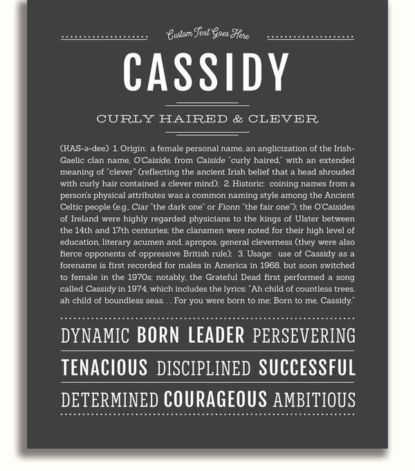 Cassidy | Name Art Print - Personalized Custom Gifts – Name Stories