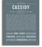 Cassidy Personalized Name Meaning Art Prints – Name Stories