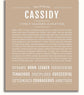 Cassidy Personalized Name Meaning Art Prints – Name Stories