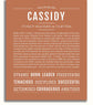 Cassidy Personalized Name Meaning Art Prints – Name Stories