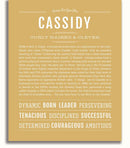 Cassidy Personalized Name Meaning Art Prints – Name Stories