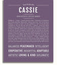 Cassie Personalized Name Meaning Art Prints – Name Stories
