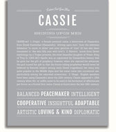 Cassie Personalized Name Meaning Art Prints – Name Stories