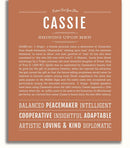 Cassie Personalized Name Meaning Art Prints – Name Stories
