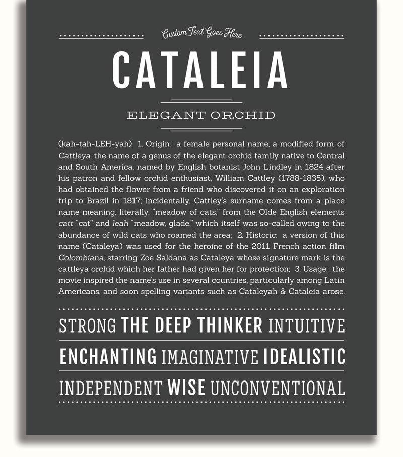 Cataleia Personalized Name Meaning Art Prints – Name Stories