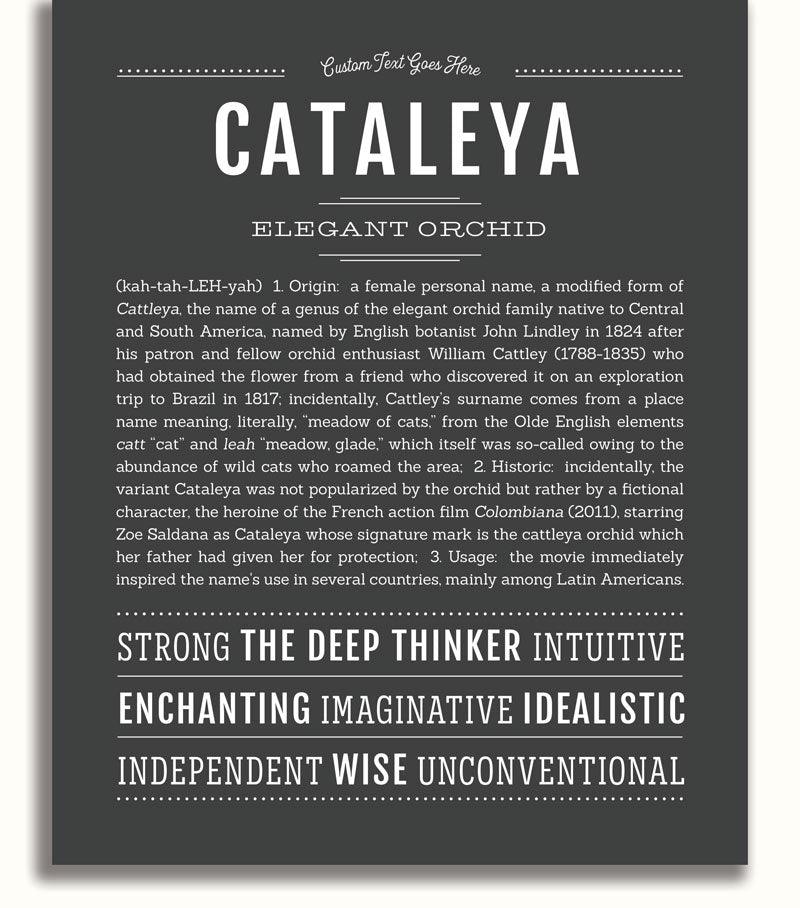 Cataleya Personalized Name Meaning Art Prints – Name Stories