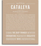 Cataleya Personalized Name Meaning Art Prints – Name Stories