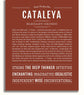 Cataleya Personalized Name Meaning Art Prints – Name Stories