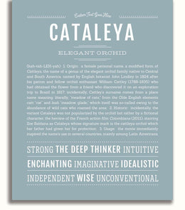 Cataleya Personalized Name Meaning Art Prints – Name Stories