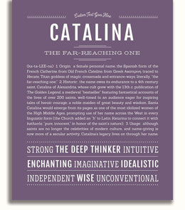 Catalina Personalized Name Meaning Art Prints – Name Stories