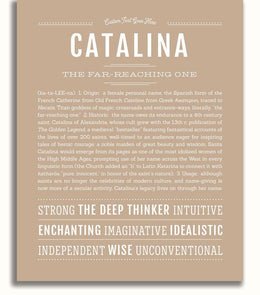 Catalina Personalized Name Meaning Art Prints – Name Stories